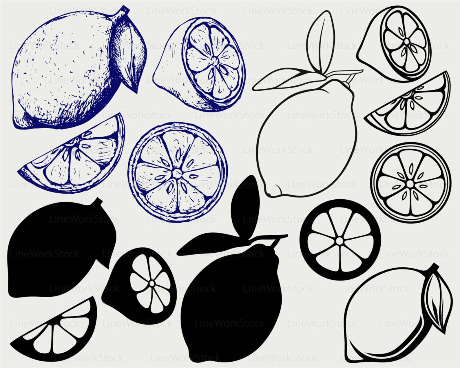 Citroen svg/clipart/fruit svg/citroen silhouet/citroen cricut - Etsy België