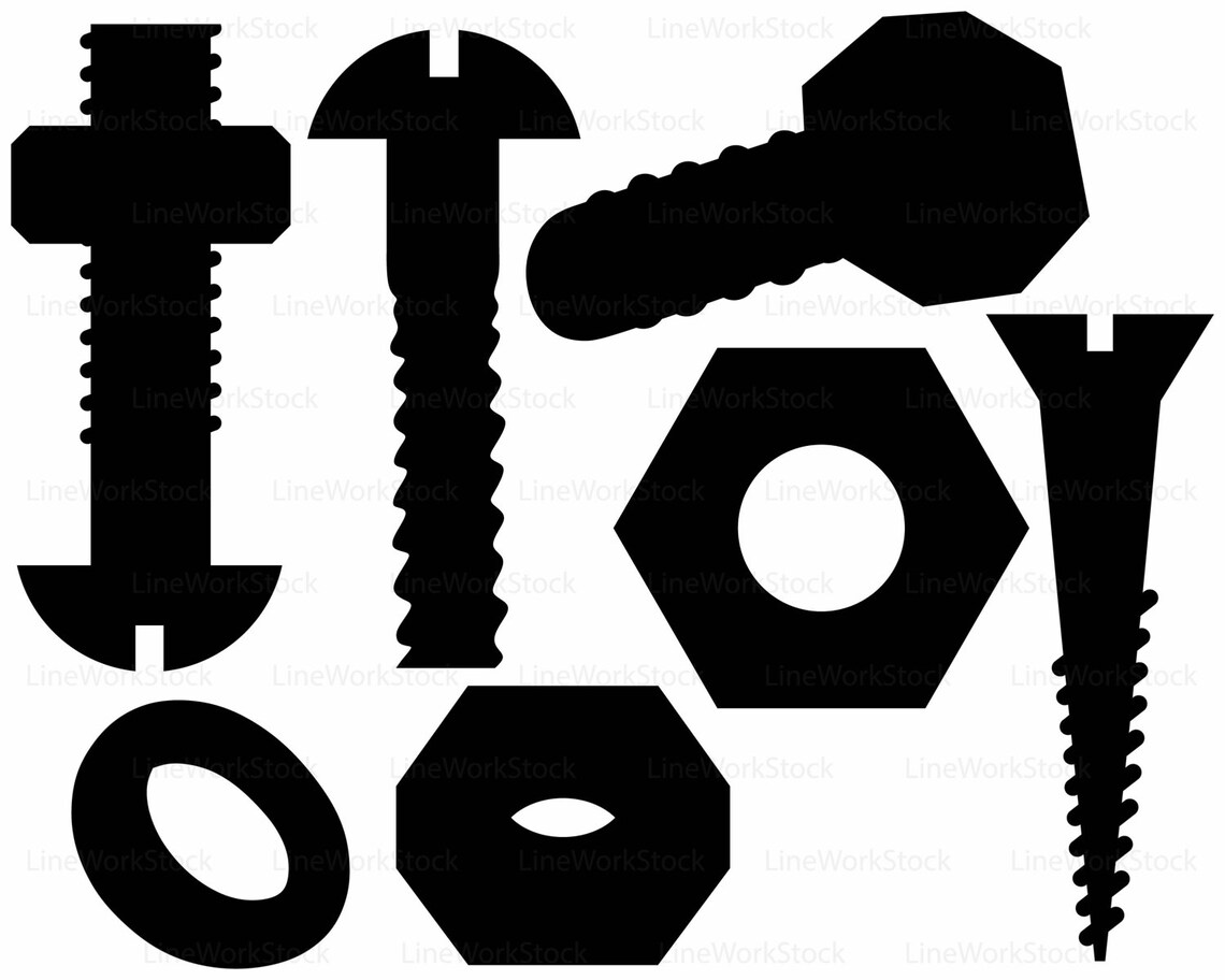 Vis vis svg clipart/noix svg/vis silhouette/boulon cricut - Etsy France