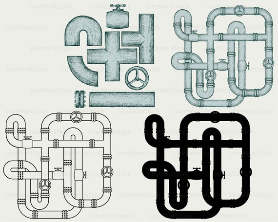 Plumbing Pipe Svg/plumbing Pipe Clipart/pipe Svg/valve - Etsy