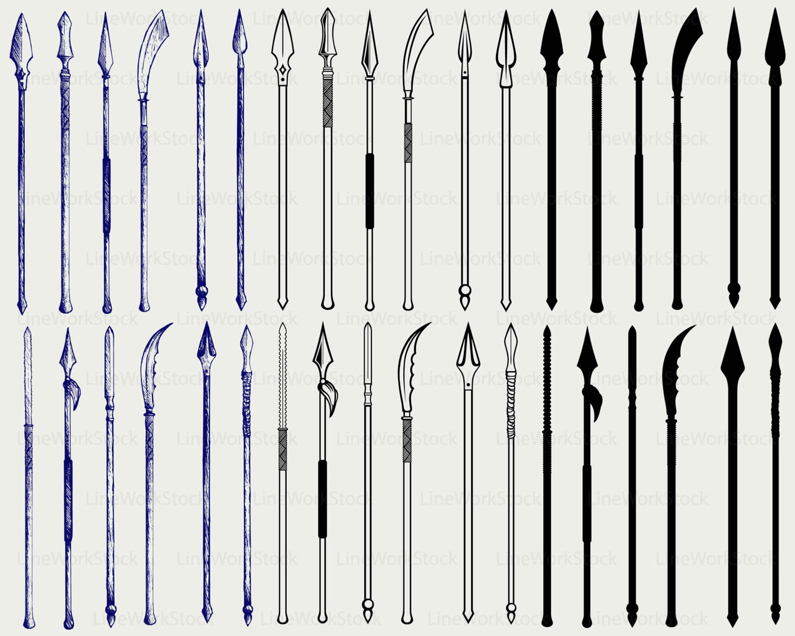 Spear Svg/spear Clipart/spear Svg/spear Silhouette/spear | Etsy