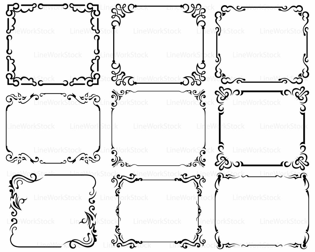 Frame Svg/scroll Clipart/frame Svg/swirl Silhouette/frame Cricut/swirl ...