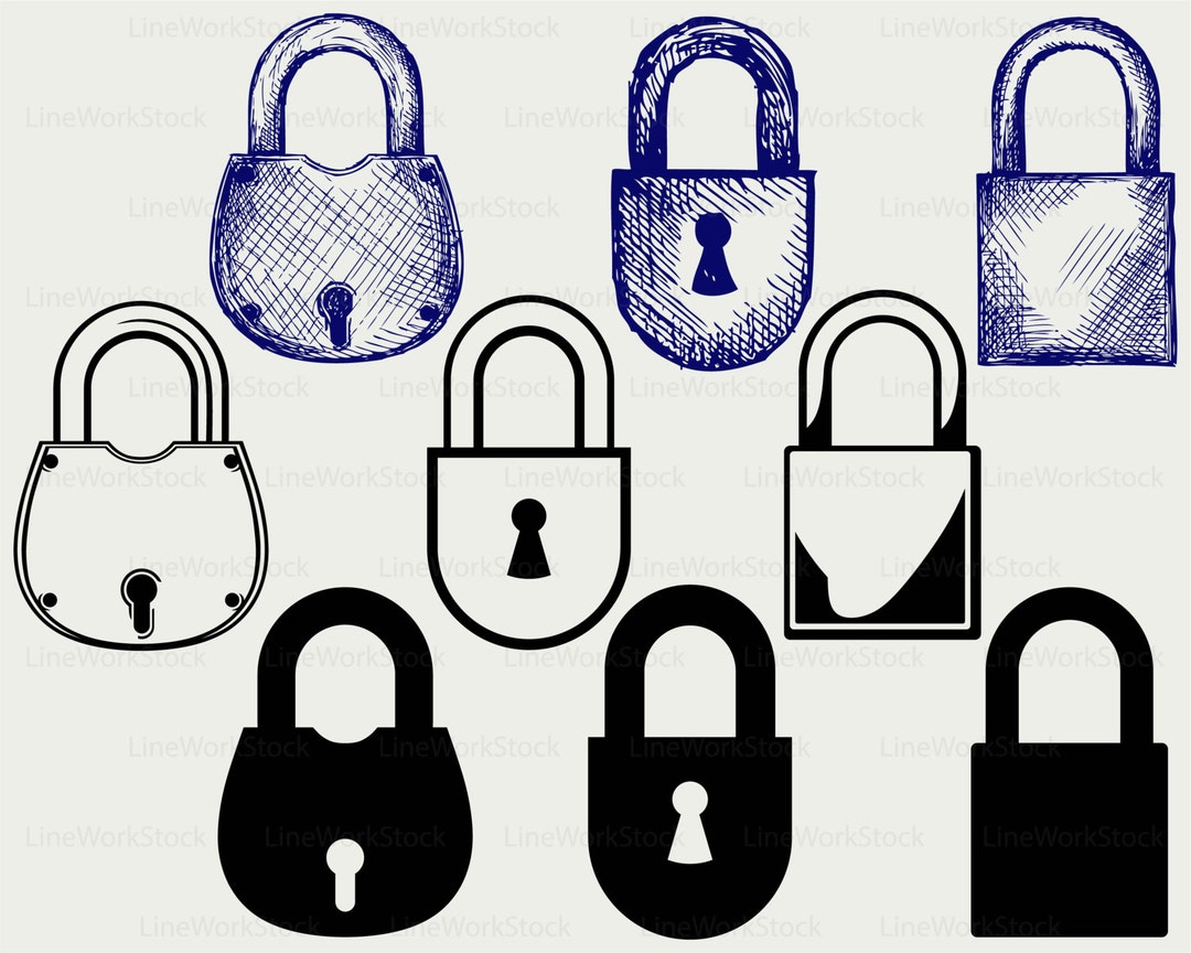 Locks Svg/locks Clipart/locks Svg/locks Silhouette/locks - Etsy