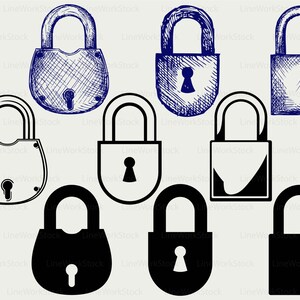 Locks Svg/locks Clipart/locks Svg/locks Silhouette/locks - Etsy