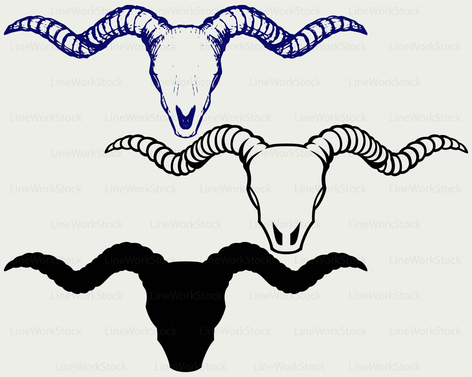 Ram Skull Silhouette