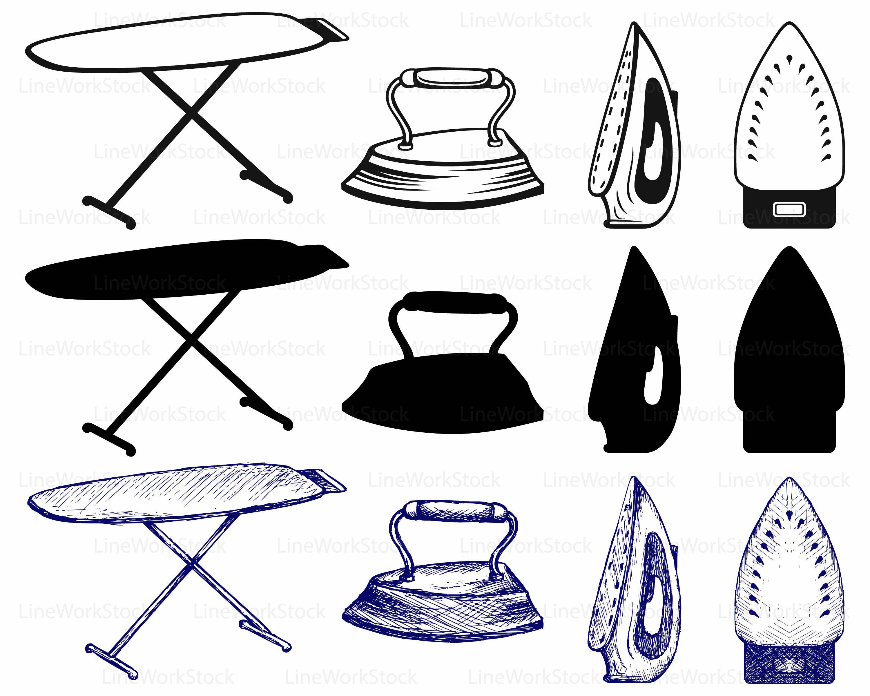Iron Svg/iron Clipart/ironing Board Svg/iron Silhouette/iron Cricut ...