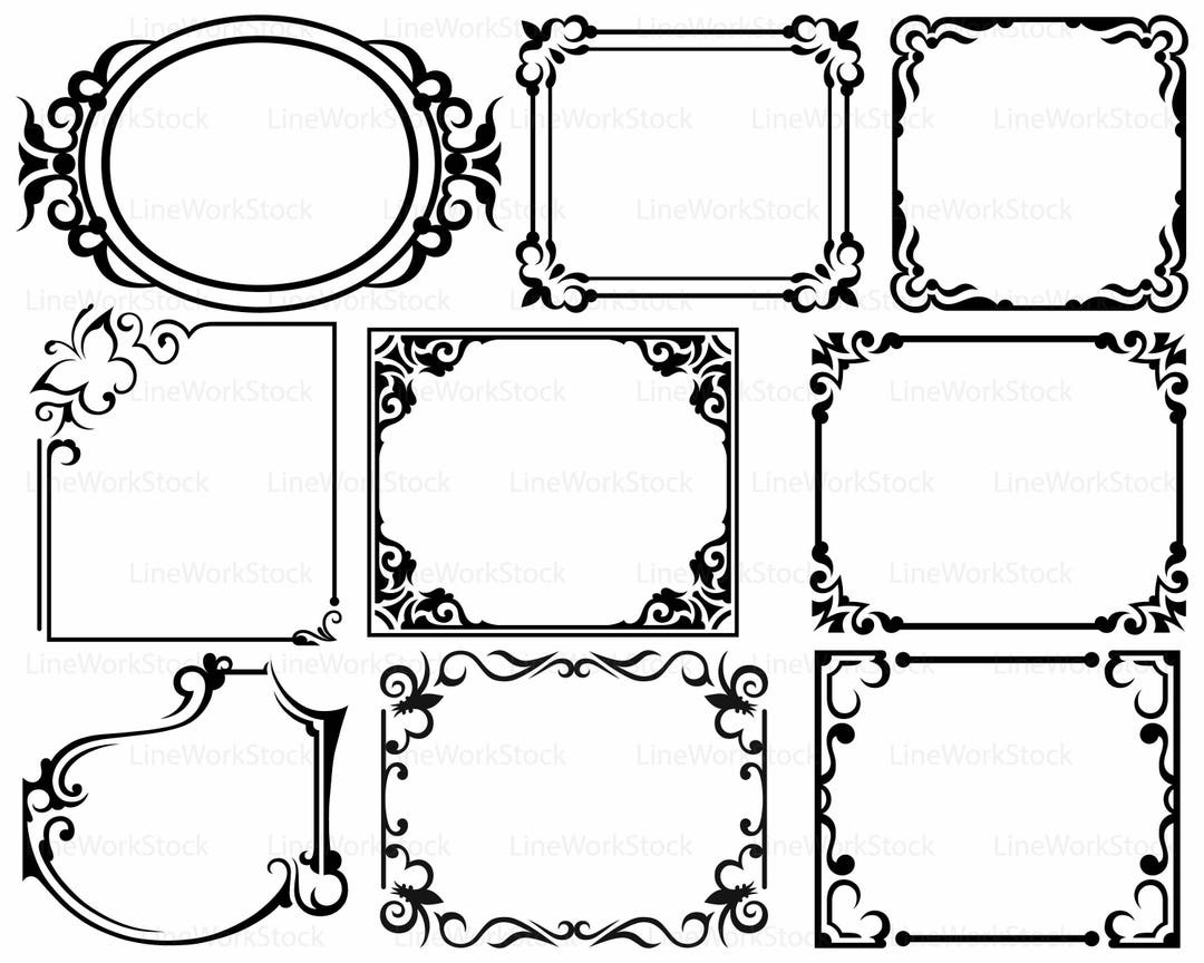 Frame Svg/scroll Clipart/frame Svg/swirl Silhouette/frame Cricut/swirl ...