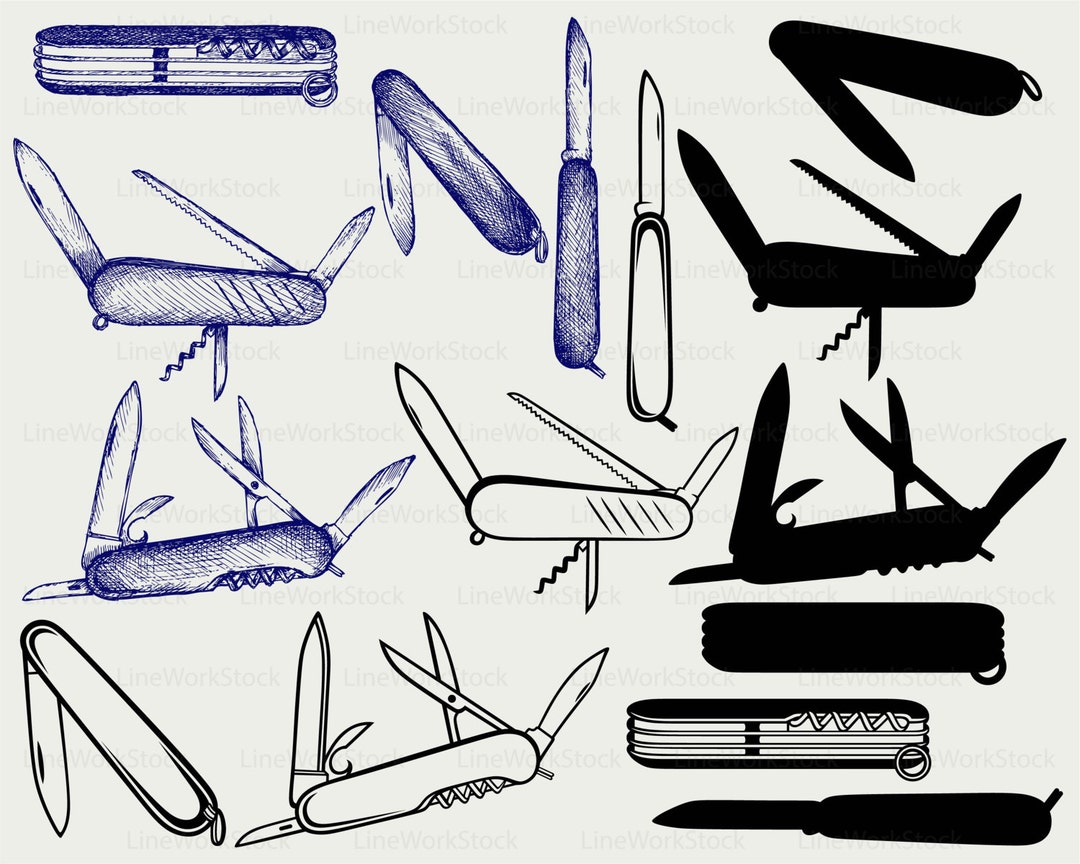 Swiss Knife Svg/clipart/swiss Knife Svg/swiss Knife Silhouette/knife ...