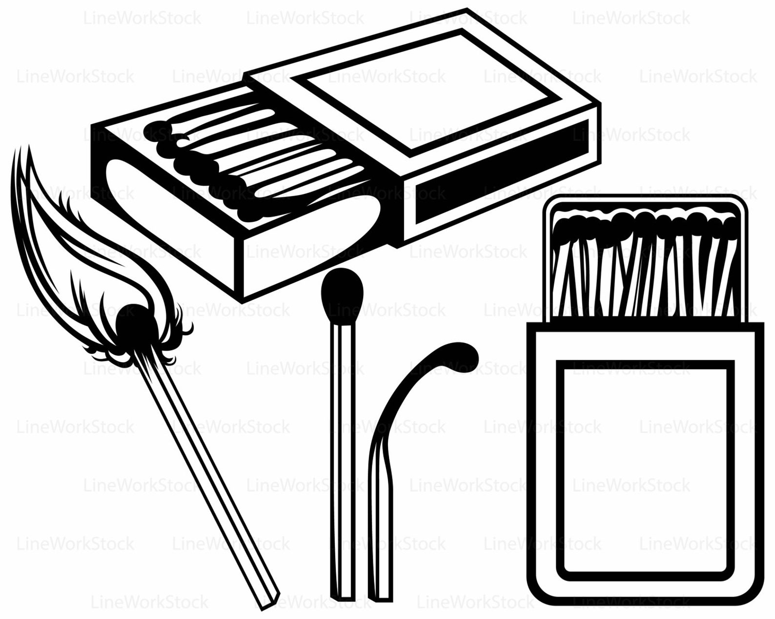 Matches Box Svg/clipart/matches Svg/box Silhouette/matches | Etsy