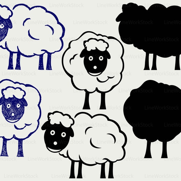 Cartoon Sheep Svg - Etsy