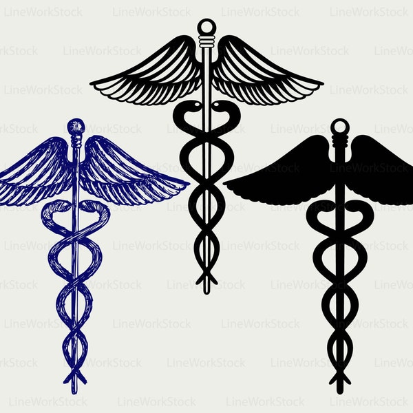 Caduceus Clip Art - Etsy