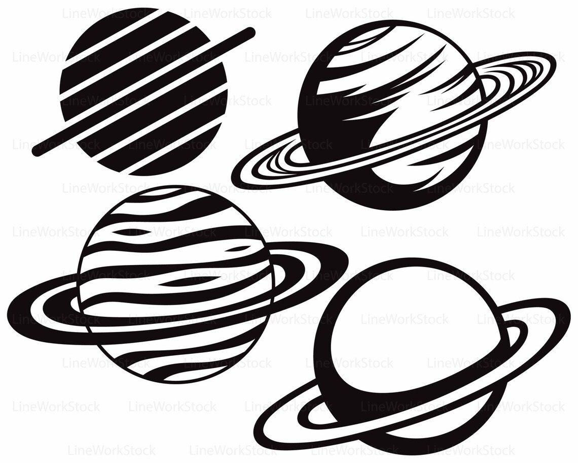 Planet Saturn Astronomy Sky Space Vector MONOGRAM SVG Dxf - Etsy