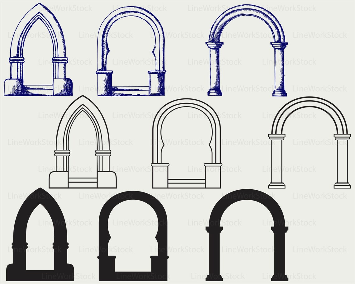 Arch Svg/column Clipart/arch Svg/column Silhouette/column - Etsy