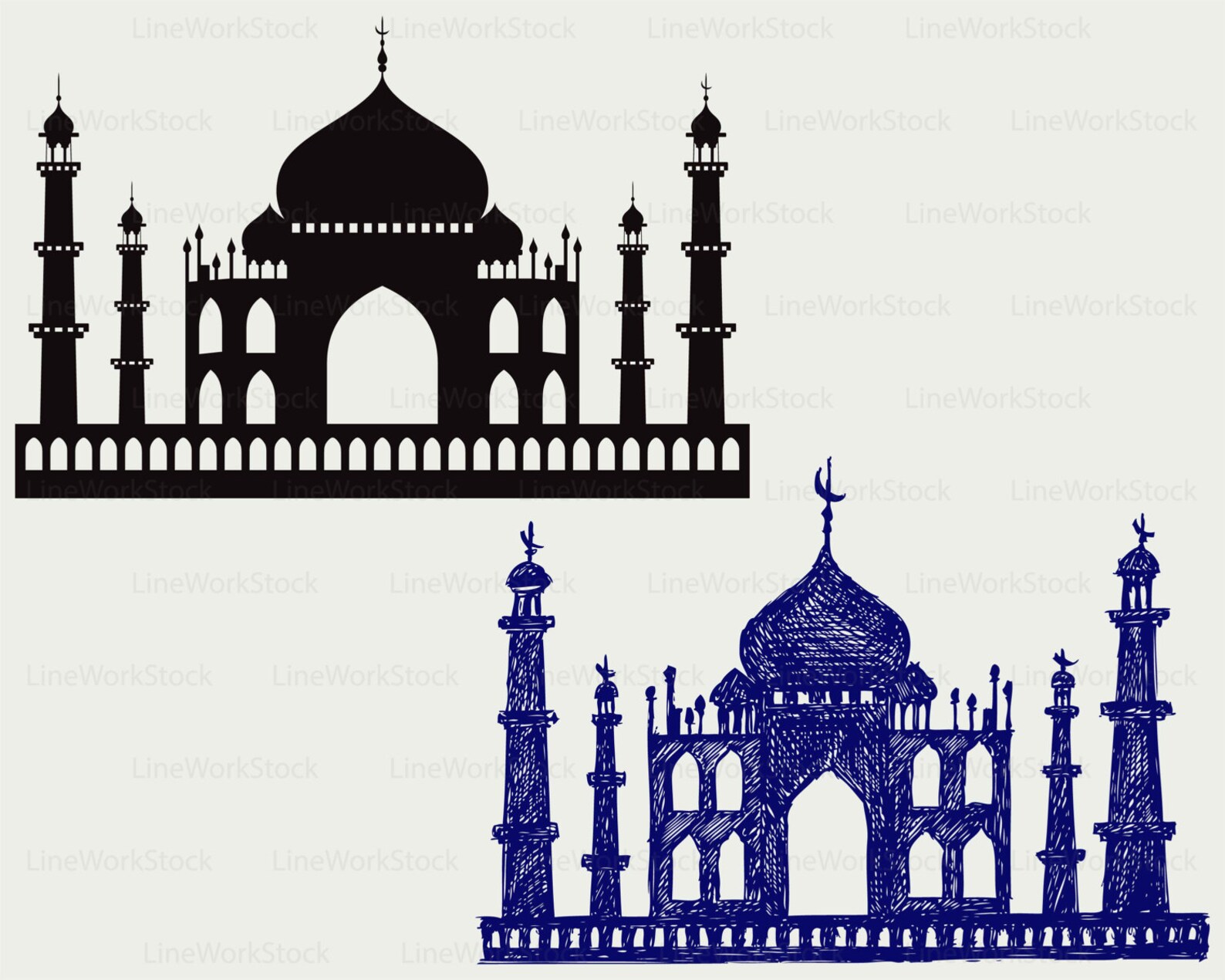 Taj-mahal Svg/clipart/temple Svg/taj-mahal Silhouette/taj-mahal Cricut ...