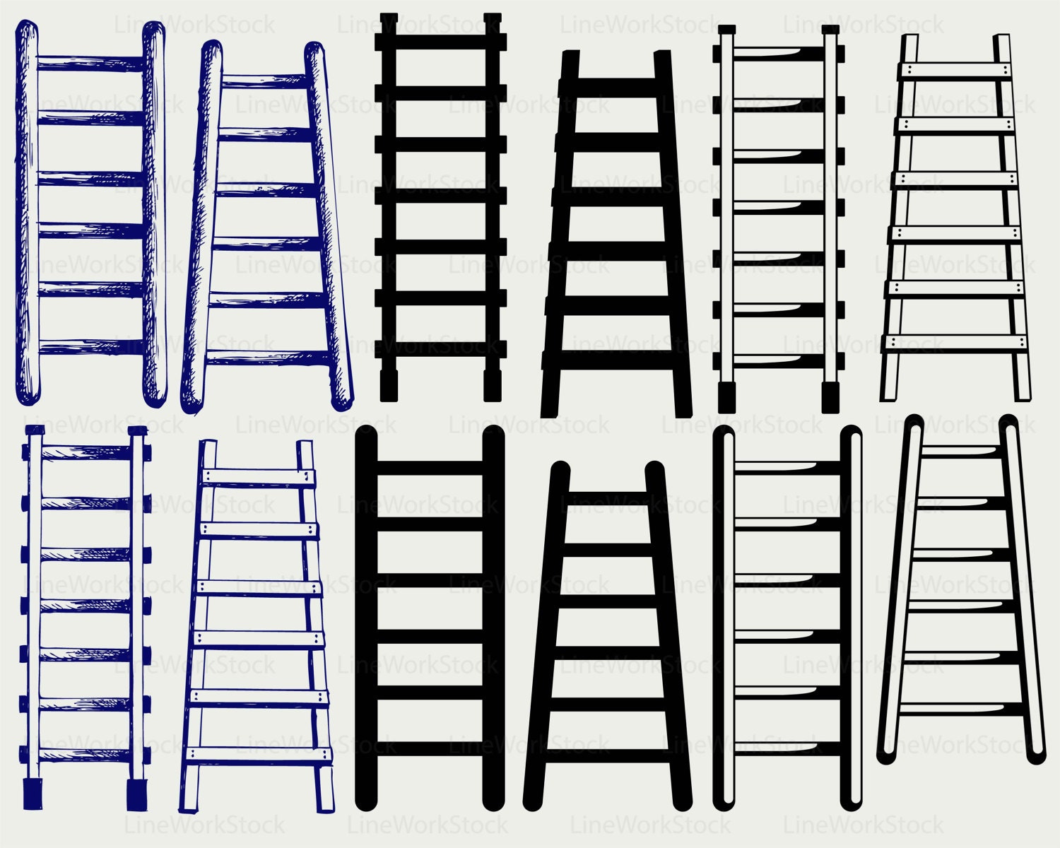 Card Making & Stationery dxf Cricut svg Ladder Silhouette SVG ...