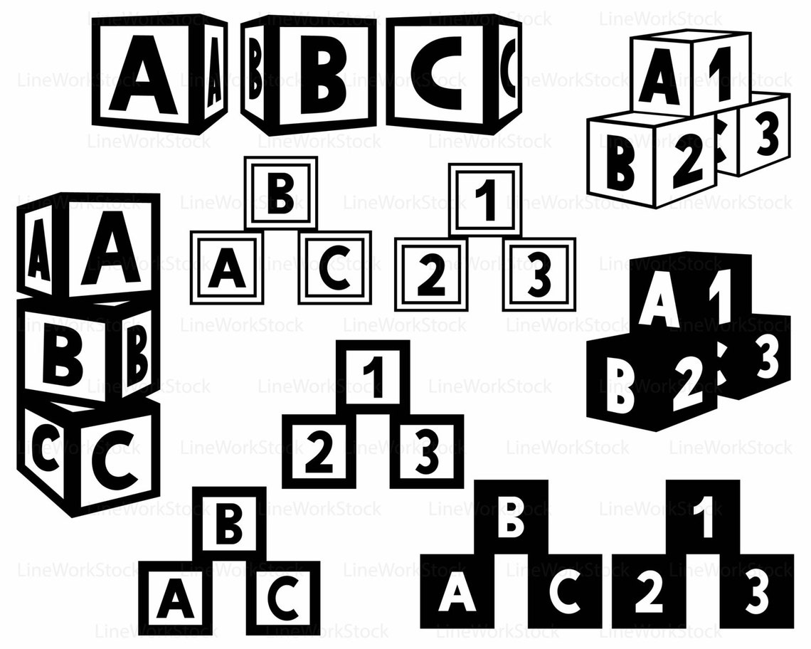 Alphabet Cubes Abc Svg/cubes Abc Clipart/cubes - Etsy