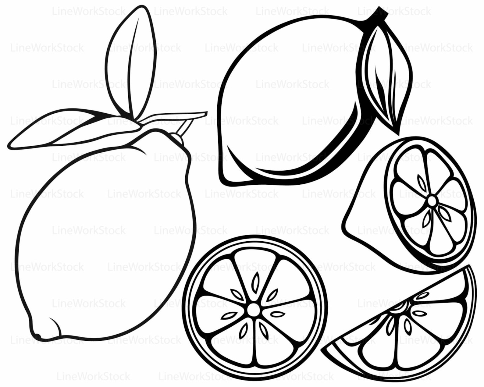 Lemon Svg/clipart/fruit Svg/lemon Silhouette/lemon Cricut Cut - Etsy