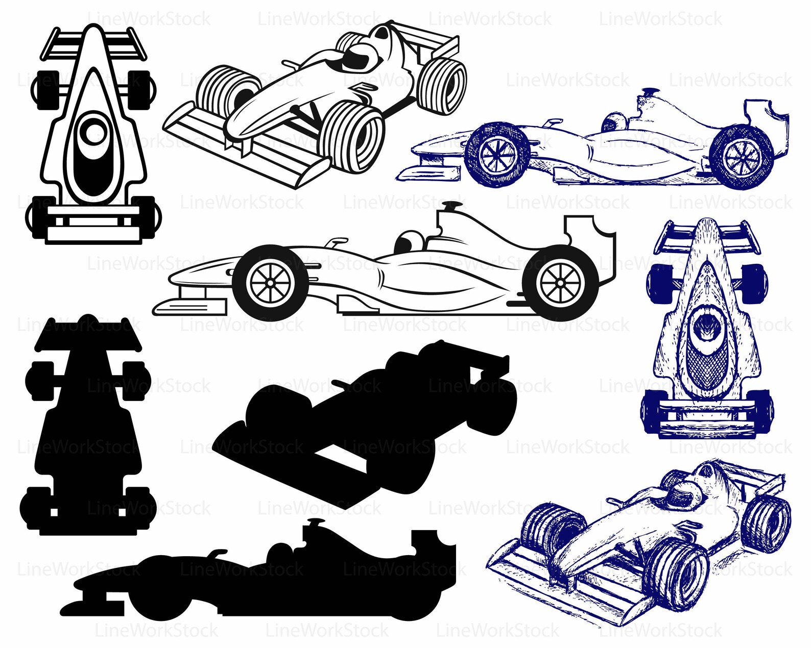 Racing Car Svg/car Clipart/car Svg/racing Car Silhouette/car | Etsy