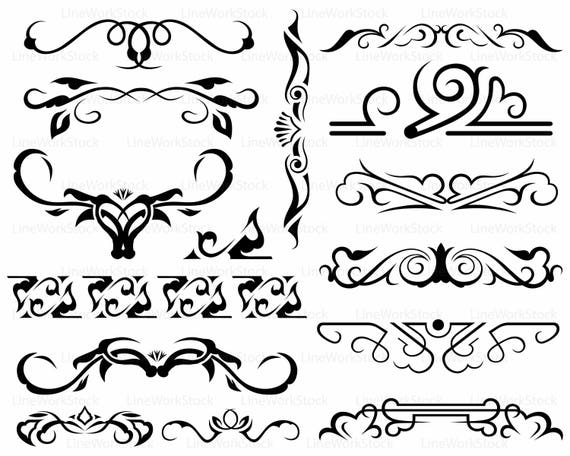 Decorative Scroll Line Clip Art