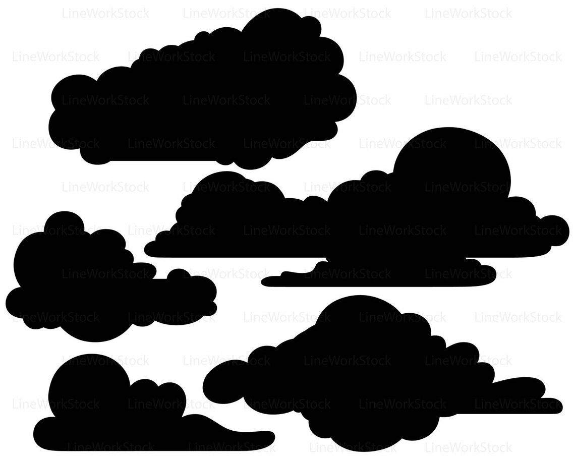 Nubes svg / nubes clipart / nubes svg / nubes silueta / nubes - Etsy España