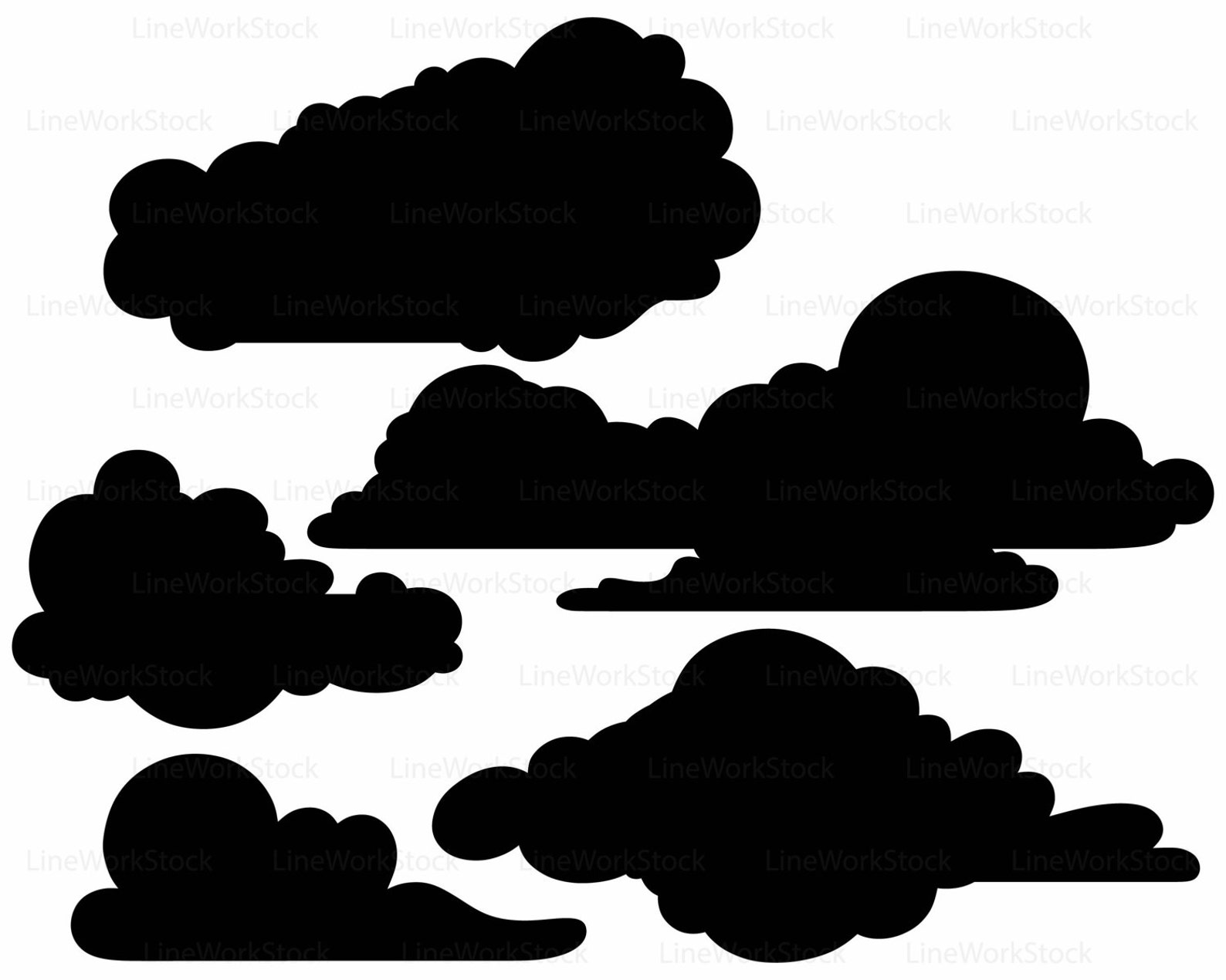 Clouds Svg/clouds Clipart/clouds Svg/clouds Silhouette/clouds - Etsy