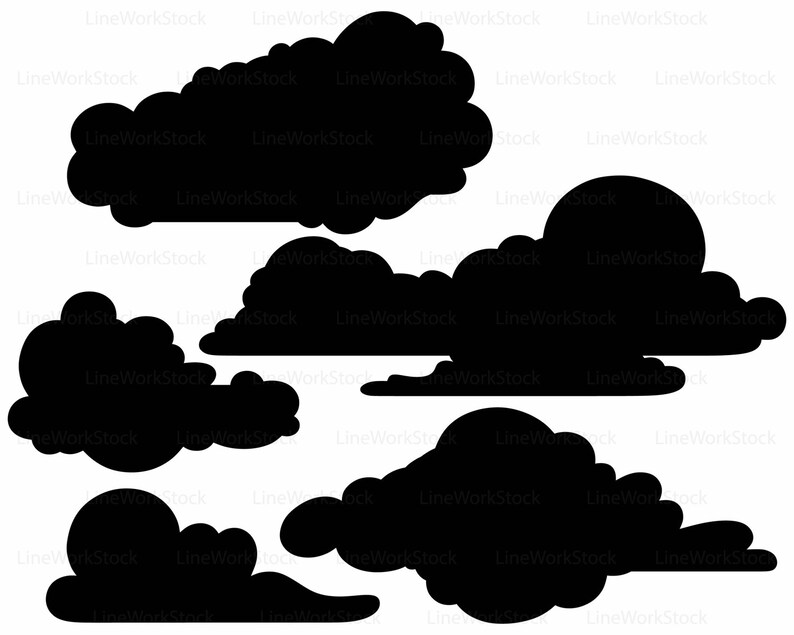 Clouds Svg/clouds Clipart/clouds Svg/clouds Silhouette/clouds - Etsy