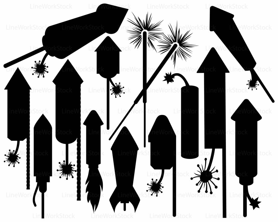 Fireworks Svg/rocket Clipart/fireworks - Etsy