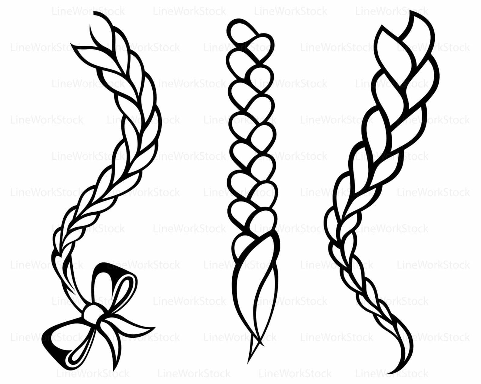 Hair braided svg/braid clipart/braid svg/hair braided | Etsy