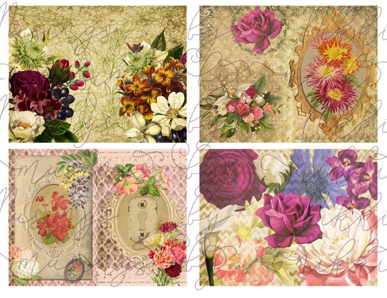 In Full Bloom Digital Paper Kit Floral Spring Journal Kit | Etsy