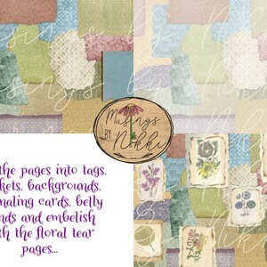 Torn Spring Florals Digital Journal Kit - Etsy