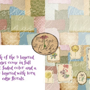 Torn Spring Florals Digital Journal Kit - Etsy