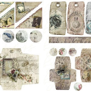 Vintage Memories Shabby Chic Digital Journal Kit - Floral, Soft, - Etsy