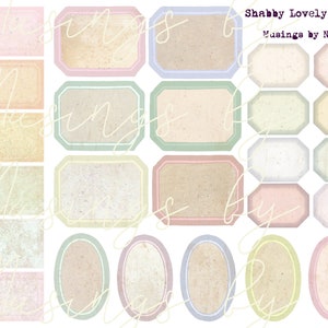 Shabby Lovely Pretty Pastels Labels Digital Page - Etsy