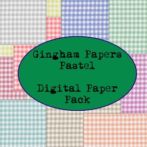 Pastel Gingham Digital Paper Pack - Fabric Paper, Quilted - Etsy