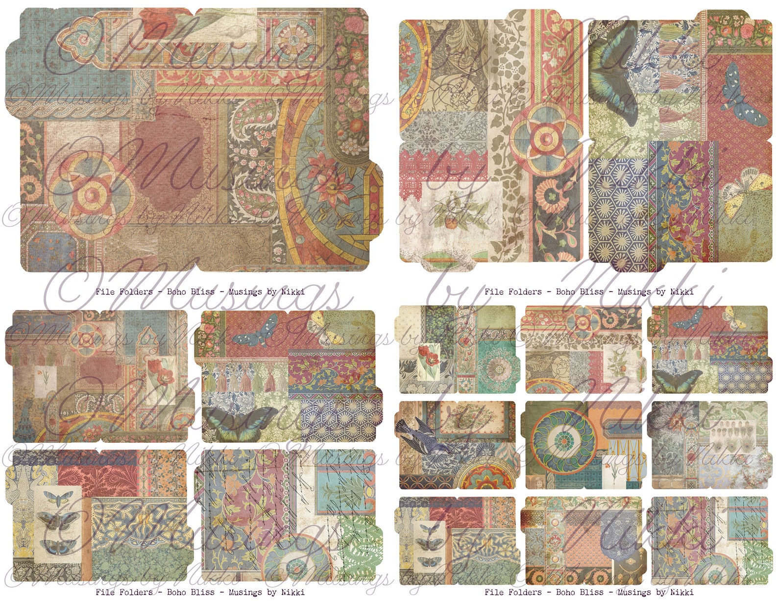 Boho Bliss File Folders Printable Digital Download - Etsy Canada
