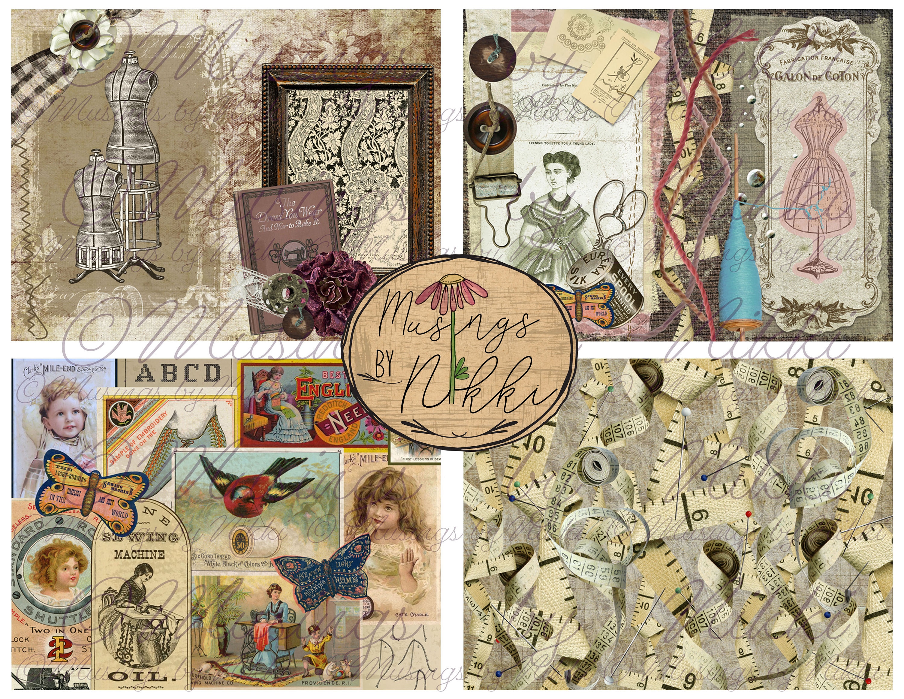 Needle and Thread Digital Journal Kit Sewing Quilting Junk | Etsy