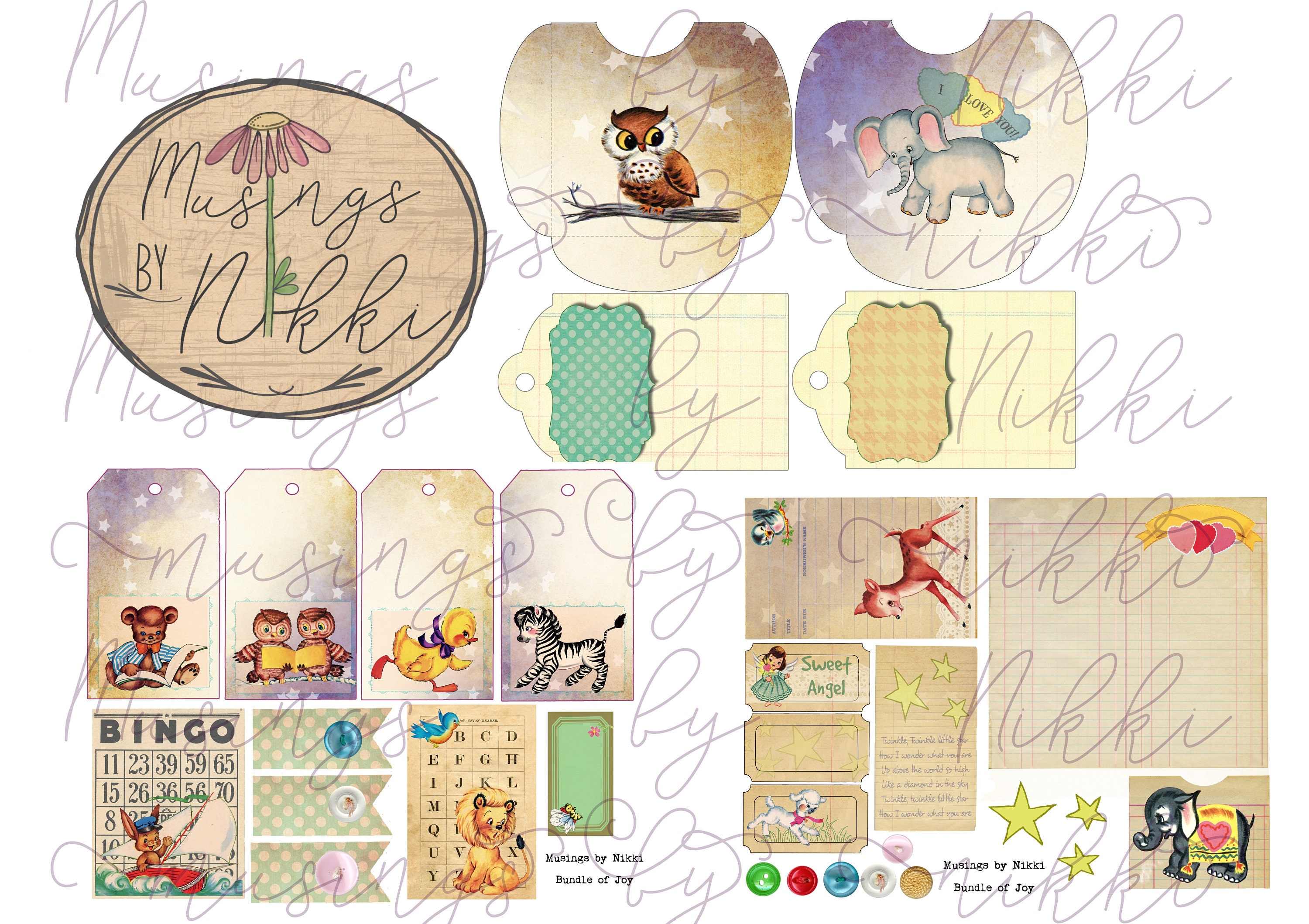 Bundle of Joy Digital Vintage-retro Ephemera Add-on Kit 10 - Etsy