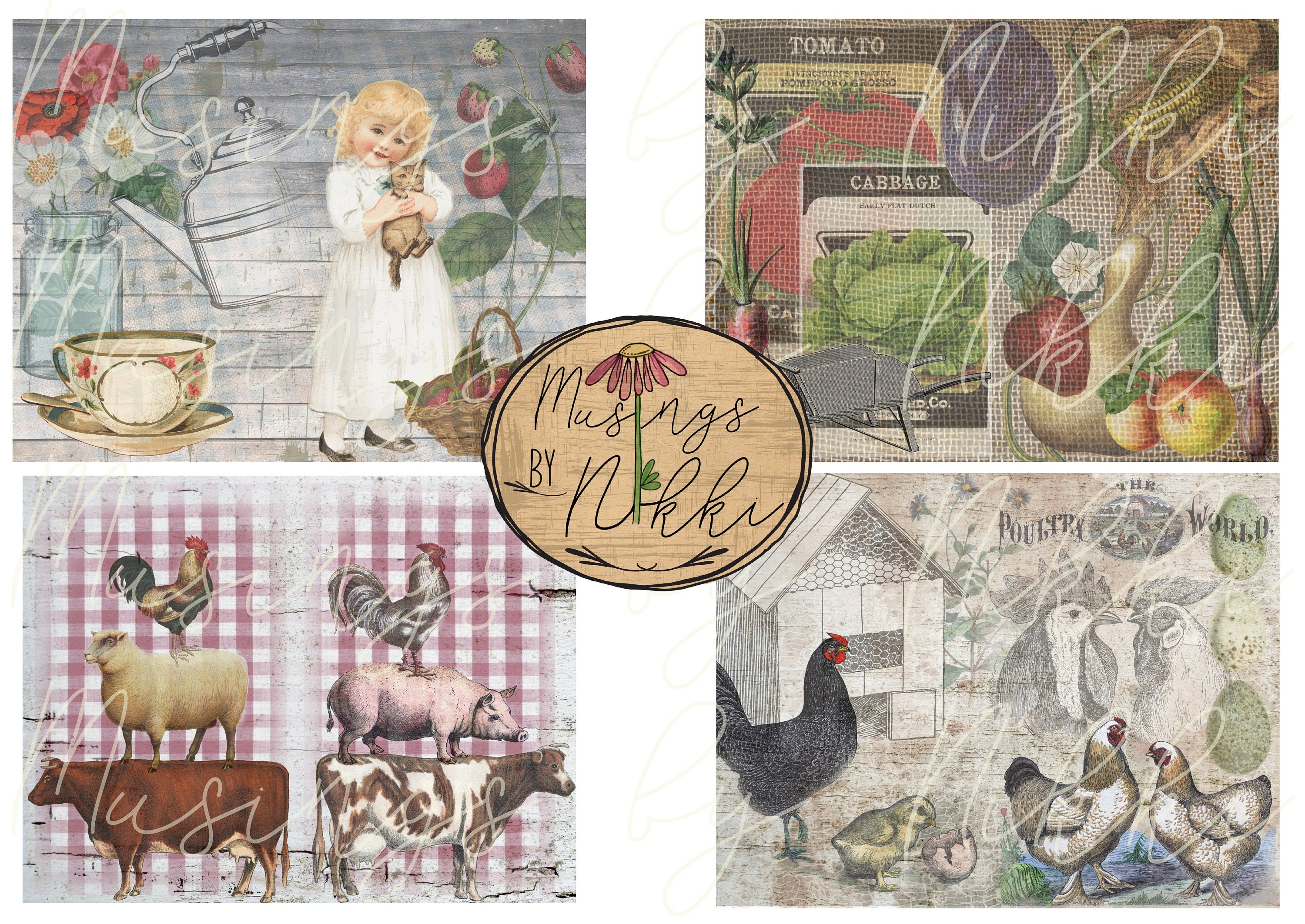 The Farmer's Wife Digital Journal Kit Shabby Rustic Farm - Etsy