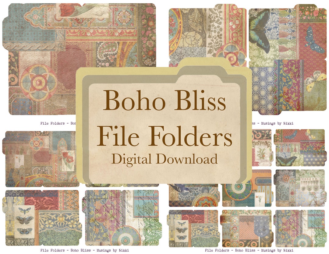 Boho Bliss File Folders Printable Digital Download - Etsy Canada
