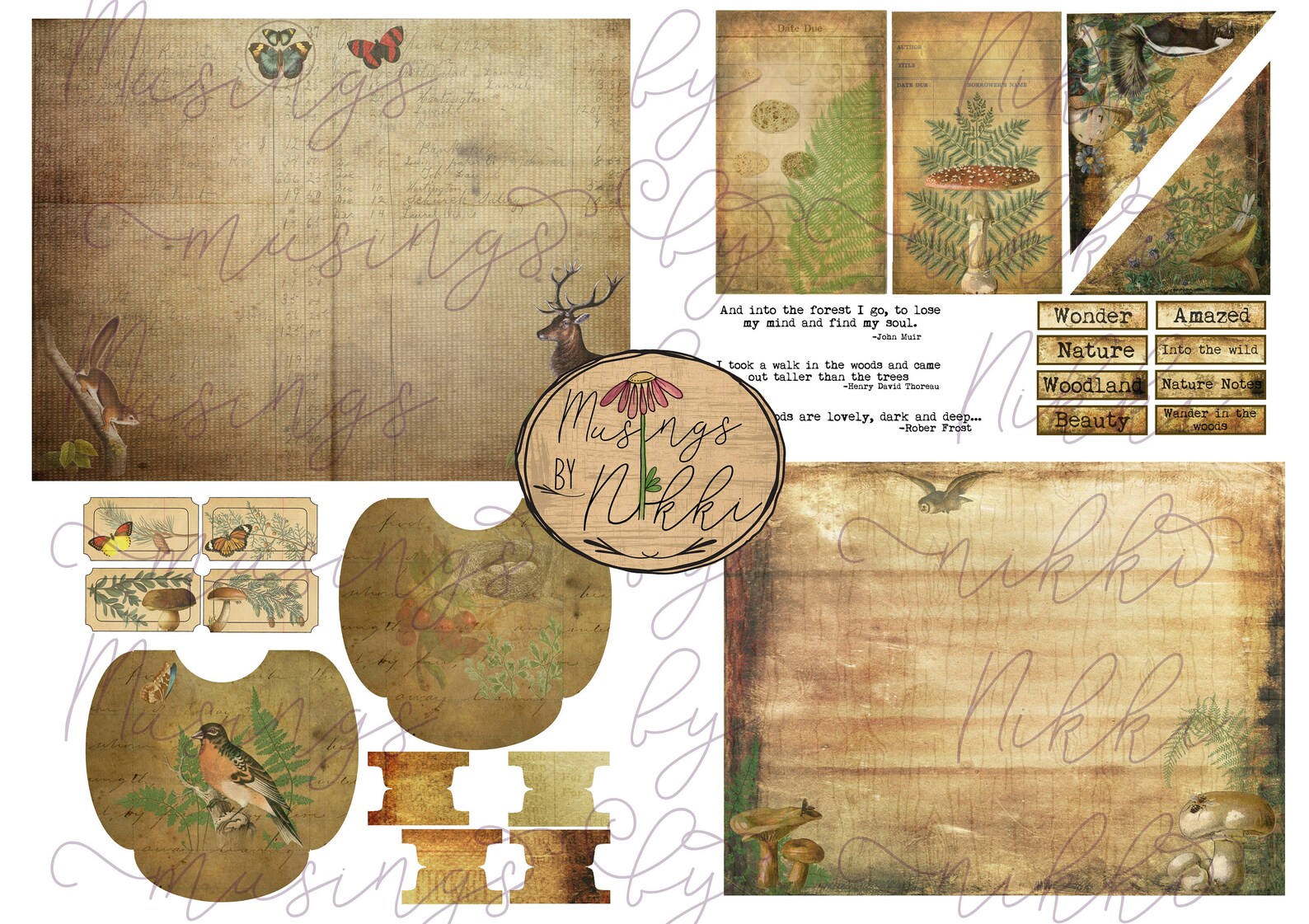 Wild Wood Wonder-rustic Shabby Nature Forest Journal Kit 16 - Etsy