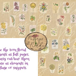 Torn Spring Florals Digital Journal Kit - Etsy