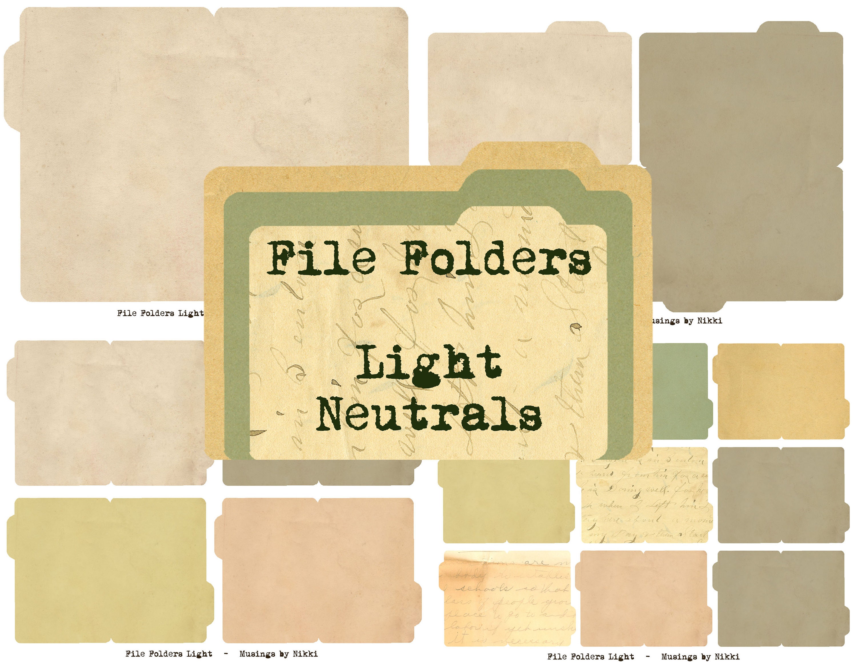 Light Neutral File Folders Printable | Etsy