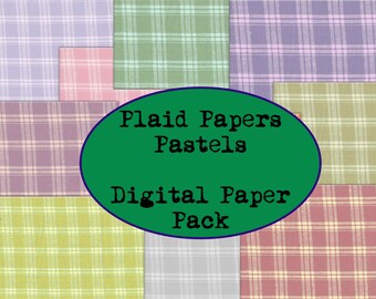 Pastel Gingham Digital Paper Pack Fabric Paper Quilted | Etsy