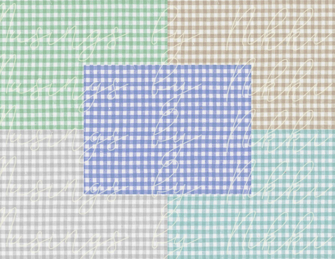 Pastel Gingham Digital Paper Pack Fabric Paper Quilted | Etsy