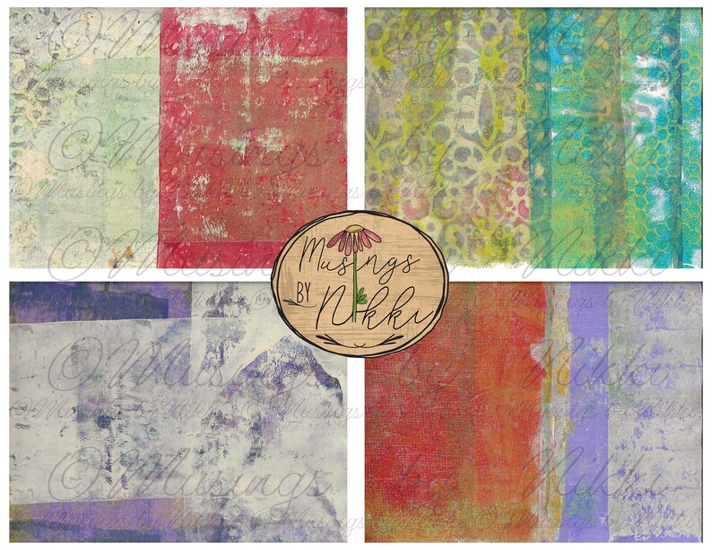 Multi-colored Prints Digital Paper Pack Colorful Whimsical | Etsy