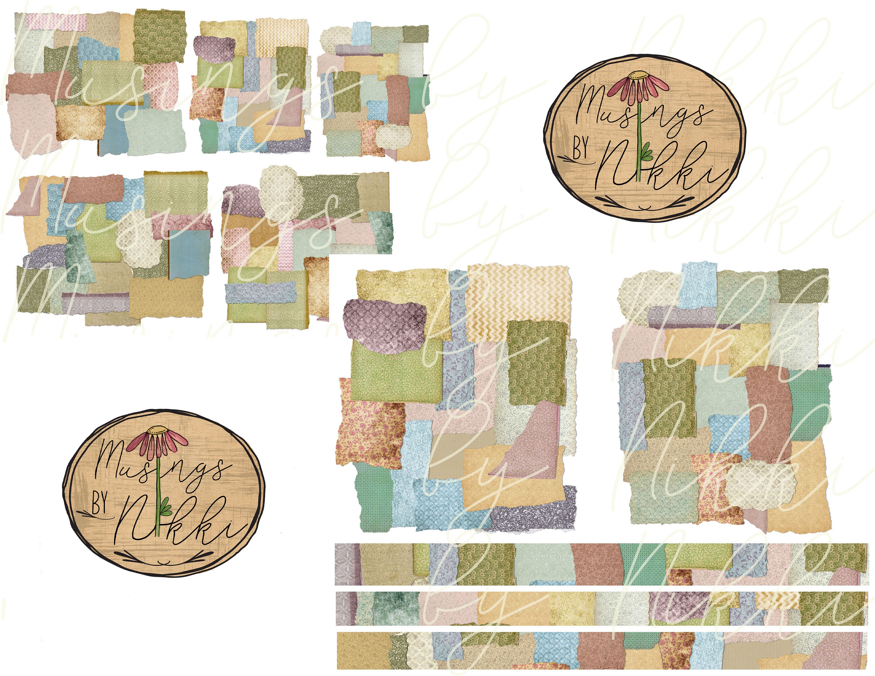Torn Spring Florals Digital Journal Kit - Etsy