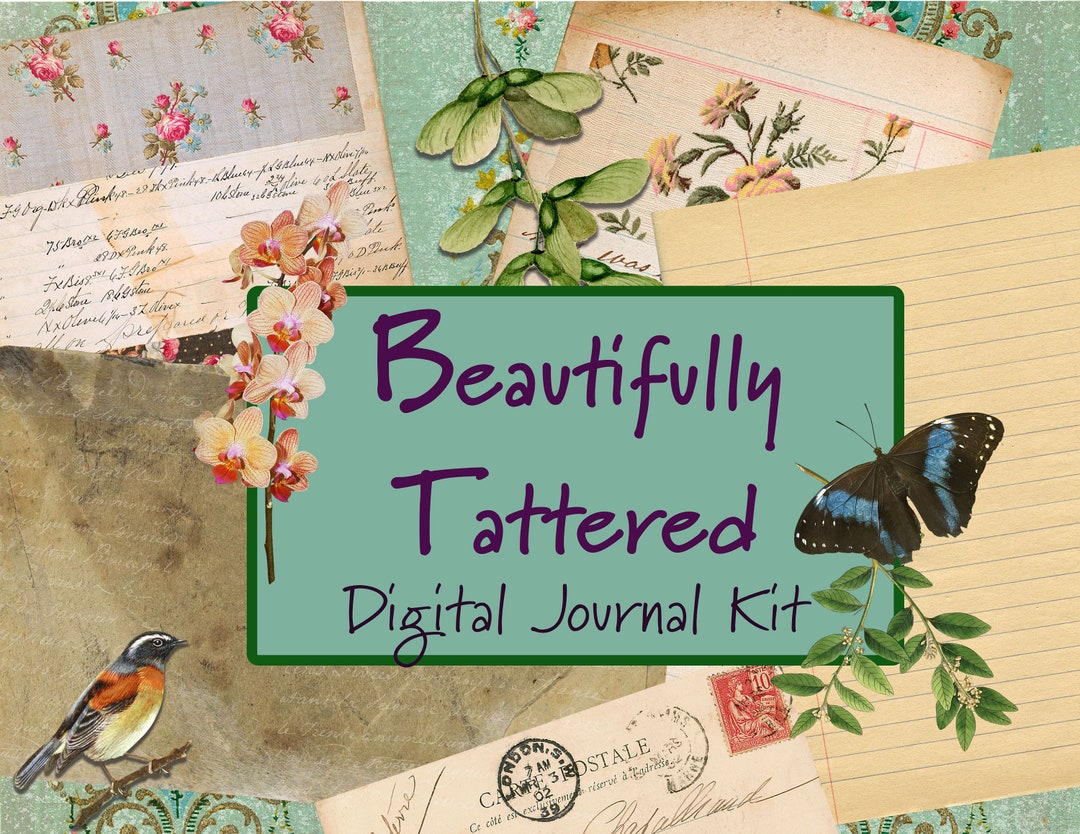 Beautifully Tattered Digital Journal Kit - Etsy