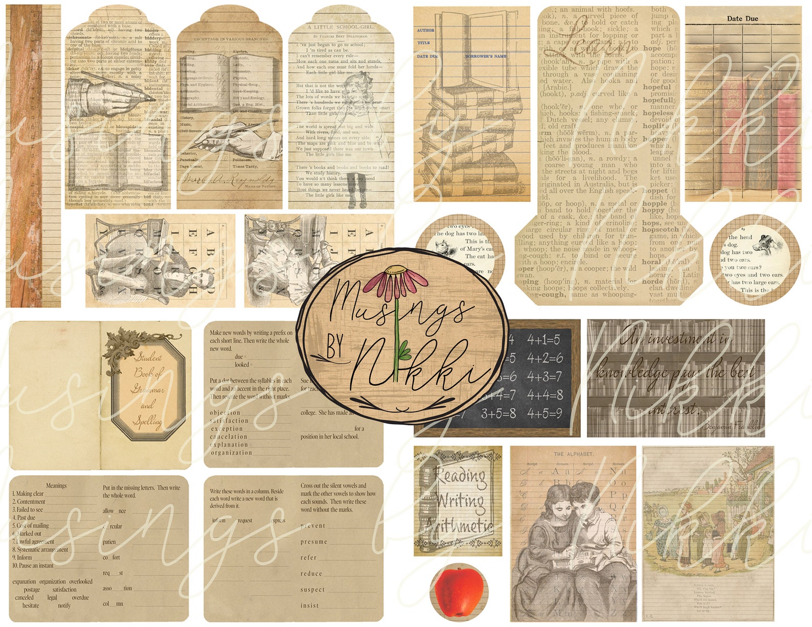 The Old Schoolhouse Digital Journal Kit Vintage Teacher | Etsy