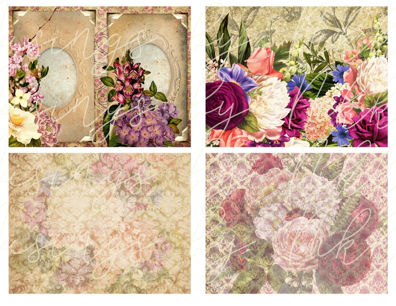 In Full Bloom Digital Paper Kit Floral Spring Journal Kit | Etsy