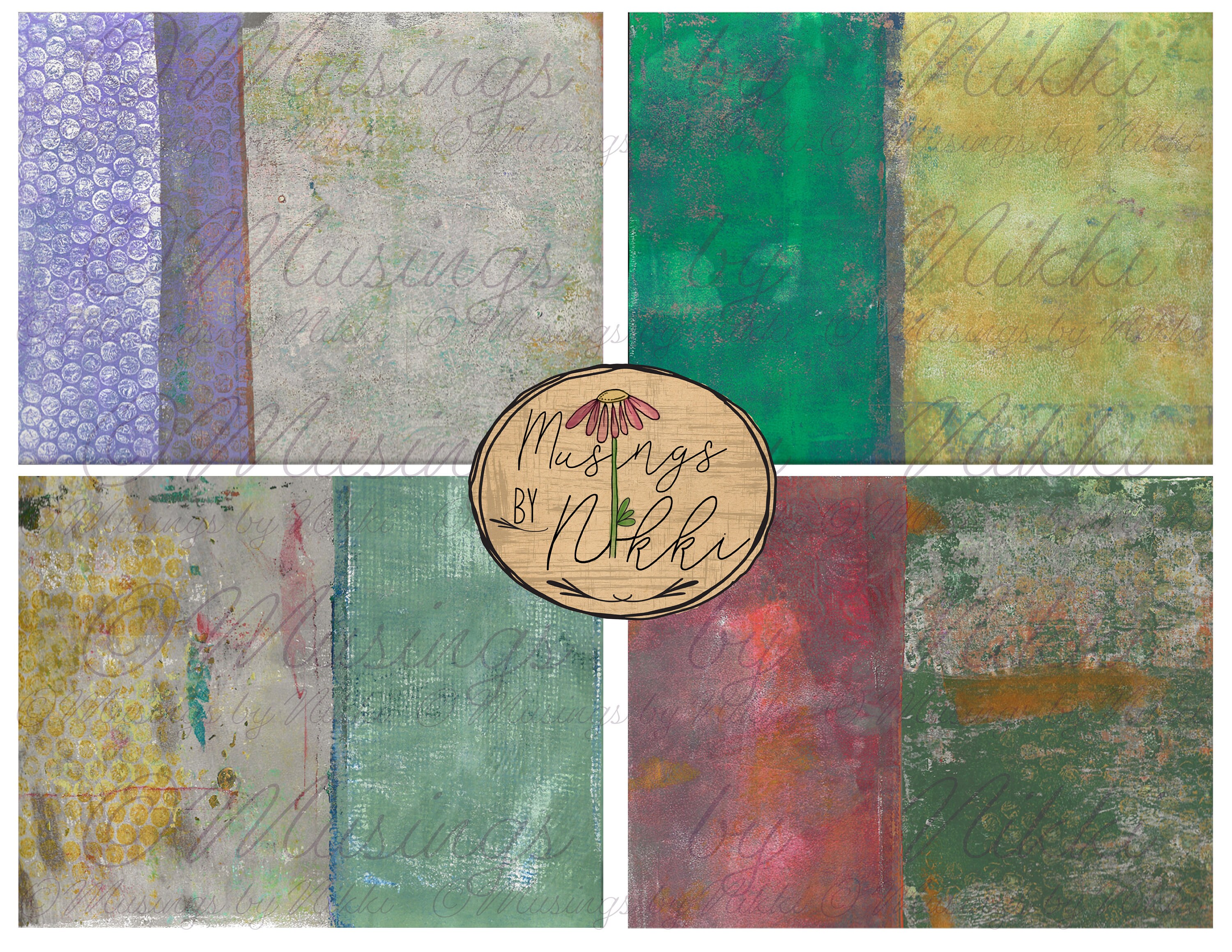 Multi-colored Prints Digital Paper Pack Colorful Whimsical - Etsy