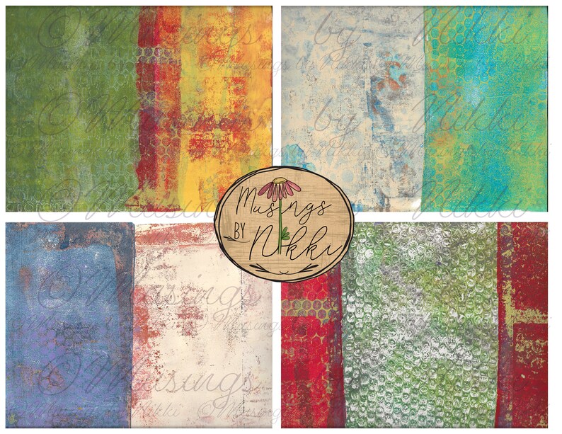Multi-colored Prints Digital Paper Pack Colorful Whimsical - Etsy